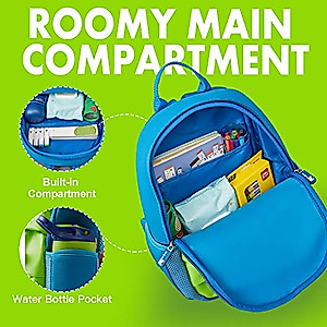 NOHOO Upgraded Kids Dinosaur Backpack Toddler School Bag Boys Travel Bag 14'' Cute Cool Waterproof Boys Backpack for 3-8 Years