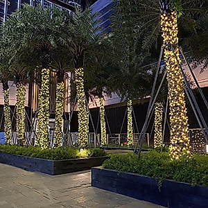 Hawisphy 108ft Christmas Outdoor String Lights, 300 LED Warm White String Lights with Remote, 8 Lighting Modes Fairy Lights for Home Tree Party Wedding Garden Halloween Xmas Decoration