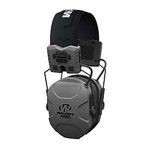 Walker's XCEL 500BT Digital Electronic Muff with Voice Clarity and Bluetooth and Crosshair Sport Shooting Glasses Bundle (2 Items)