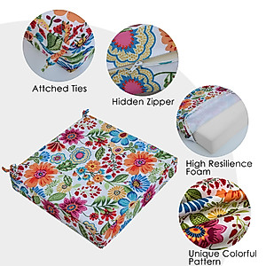 idee-home Outdoor Patio Chair Cushions Set of 2, Outdoor Chair Cushions for Patio Furniture, Replacement Seat Cushions 19x19 Waterproof