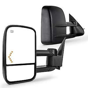 SCITOO Towing Mirrors fit for Chevy for GMC Pickup Truck 2003-2007 for Chevy for GMC for Silverado for Sierra Power Heated Signal Telescopic Pair Mirrors GM1320355 GM1321355
