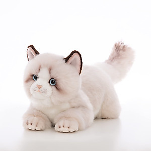 CU-MATE 20 Inch- Gray Ragdoll Cat Plush Stuffed Animal Toys -Realistic Ann Baker Cat Handmade Plush Toy Present Gift