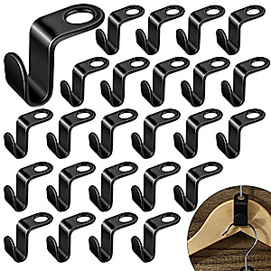 60 Pcs Clothes Hanger Connector Hooks Space Saving Hanger Extender Clips Plastic Hooks Cascading Hangers Space Saving Organizer Hook for Heavy Clothes Closet Home Decors (Black,60 Pieces)