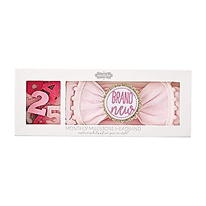 Mud Pie Baby First Year Milestone Headband Set, Light Pink