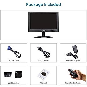 Eyoyo 10 Inch IPS Hdmi Monitor TFT LCD Display 1280x800 Resolution Portable Small HD Monitor with HDMI BNC VGA AV USB Input and Built-in Speaker for Video Display Screen DVD PC Laptop