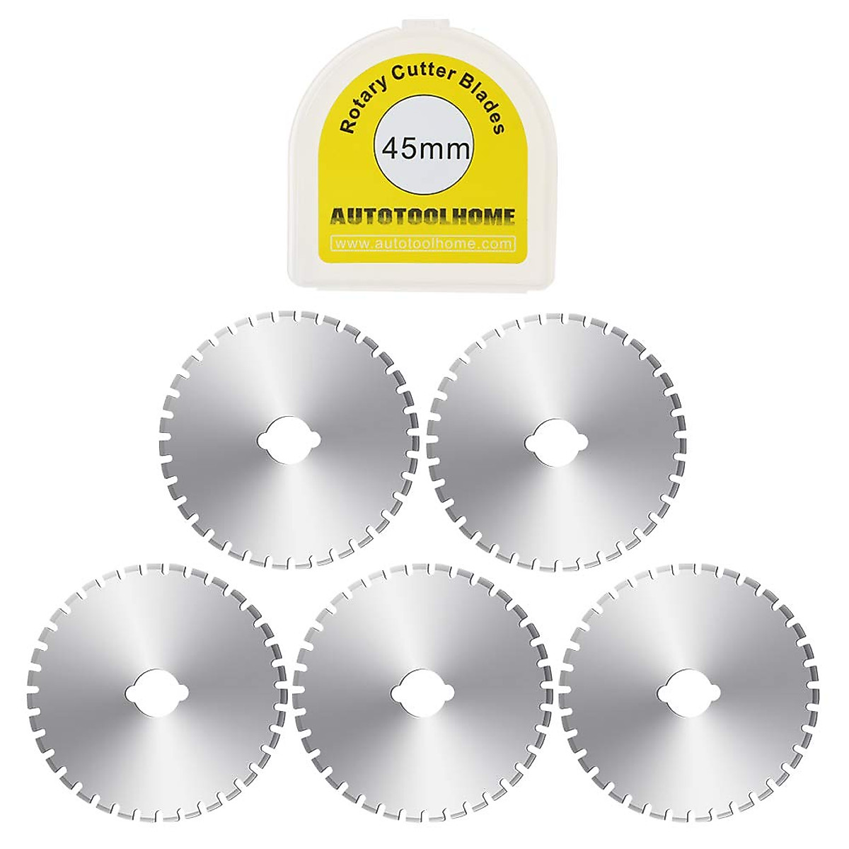5 Pack 45mm Crochet Edge Skip Blade Perforated Rotary Blades for Paper Perforating Fleece Fabric Scrapbooking