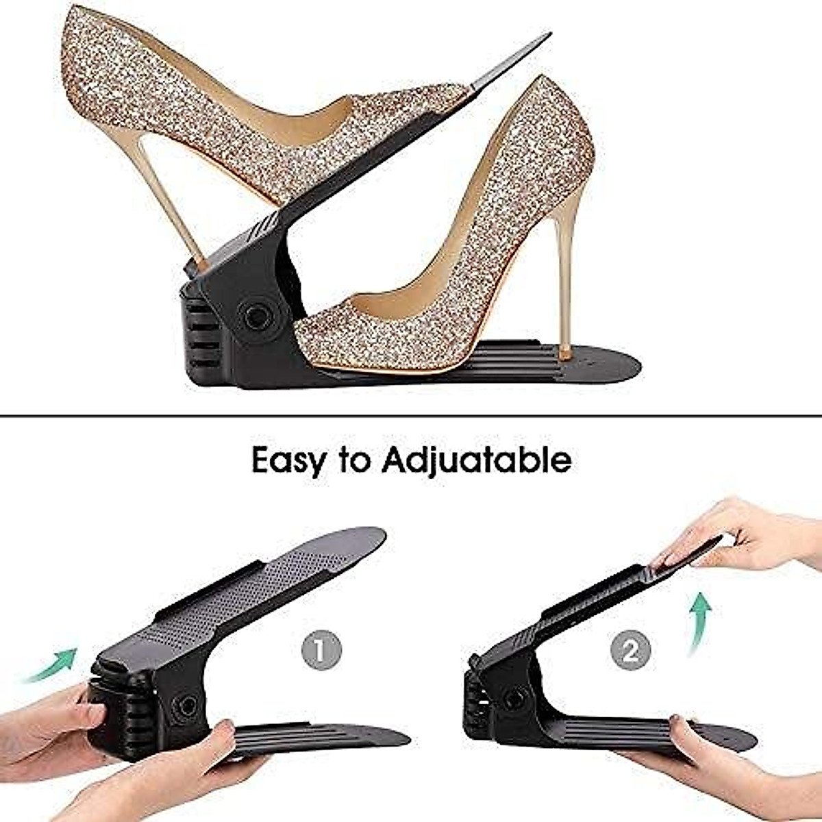 ZXY-NAN 10Pcs Shoe Slots Organizer Adjustable Shoe Stacker Double Deck Shoe Rack Holder Compatible with Closet Organization Home Yoga Studio Home Organization