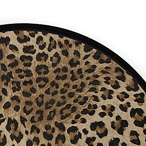 Area Rug Animal Leopard Skin Print Non-Slip Round Mat Activity Playing Rugs for Living Room Bedroom Hall Home Deco Diameter 92cm