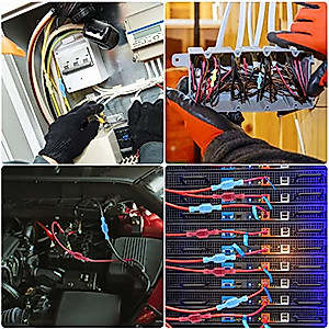 100 Pcs XHF 16-14 AWG Nylon Female Spade Connectors Quick Disconnect Wire Terminals Insulated Wire Crimp Connectors Blue