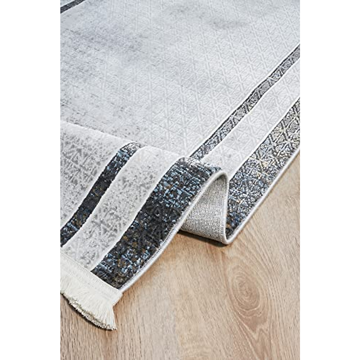 Livinify Torsdala Grey Frame Machine Made Area Rug (16'4" x 3'4")