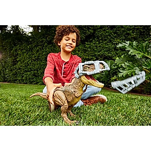 Mattel Jurassic World Camp Cretaceous Stomp 'n Escape Tyrannosaurus T Rex Action Figure Toy with Stomping Motion