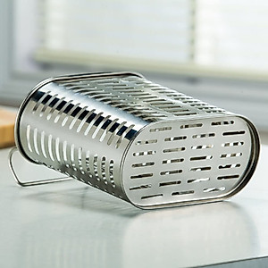 kaileyouxiangongsi Stainless Steel Hanging 2 Compartments Mesh Utensil Drying Rack/Chopsticks/Spoon/Fork/Knife Drainer Basket Flatware Storage Drainer