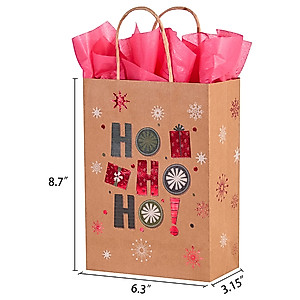 SUNCOLOR 24 Pack Small Christmas Gift Bags With Tissue Paper
