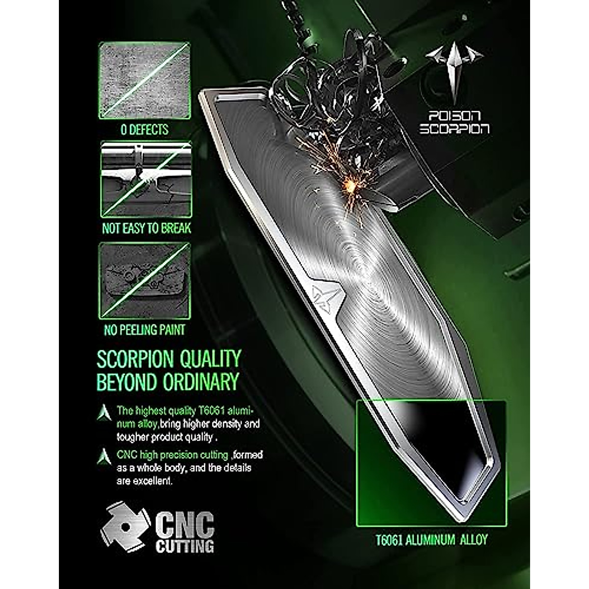 Maverick X3 Rear View Mirror, POISON SCORPION Aluminum UTV Rearview Center Mirror Adjustable Black 13356-12533 Compatible with Maverick X3 Turbo/R | X3 X | X3 MAX Turbo/R | X3 MAX X