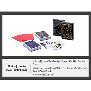 Deluxe 300 Poker Chips Set - Poker Set 300 Chips, Shock Resistant Case, 2 Tones Monte Carlo Poker Chips (14g Clay Poker Chips with Denominations, Casino Chips) 100% PVC Cards, Cut Cards, Blackjack Set