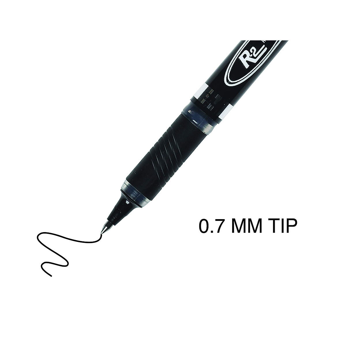 INC R2 ROLLERBALL 0.7 MM Tip Medium Point 12 Count Comfort Grip R-2 Roller ball Pens with Free Flowing Liquid Ink for Smooth Writing, Premium Black Ink Pens for Home, School or Office