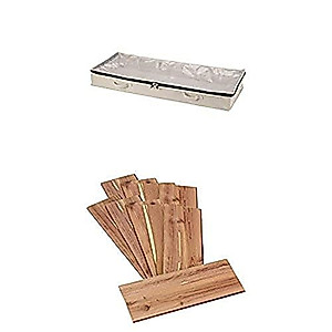 Household Essentials Cedarline Collection Natural Cotton Canvas Underbed Storage Chest with 10 Cedar Planks