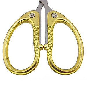 Embroidery Scissors - 4 1/2" Fine Cut Sharp Point Titanium Scissors w/Sheath - Small Craft Snip Scissors - Gold - 1 Pair
