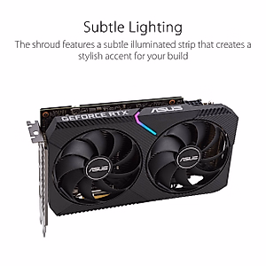 ASUS Dual NVIDIA GeForce RTX 3060 OC Edition Gaming Graphics Card (PCIe 4.0, 12GB GDDR6 Memory, HDMI 2.1, DisplayPort 1.4a, 2-Slot Design, Axial-tech Fan Design, 0dB Technology, and More