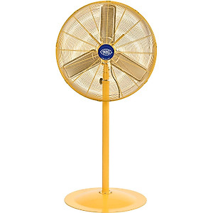 Deluxe Oscillating Pedestal Fan, 30" Diameter, Safety Yellow, 1/2HP, 10000CFM
