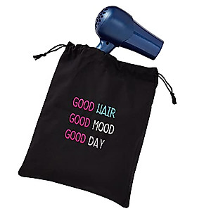 2 Pack Hair Styling Tools Organizer Bag for Hair Dryer Storage (Black, 11.8 x 14 Inches)