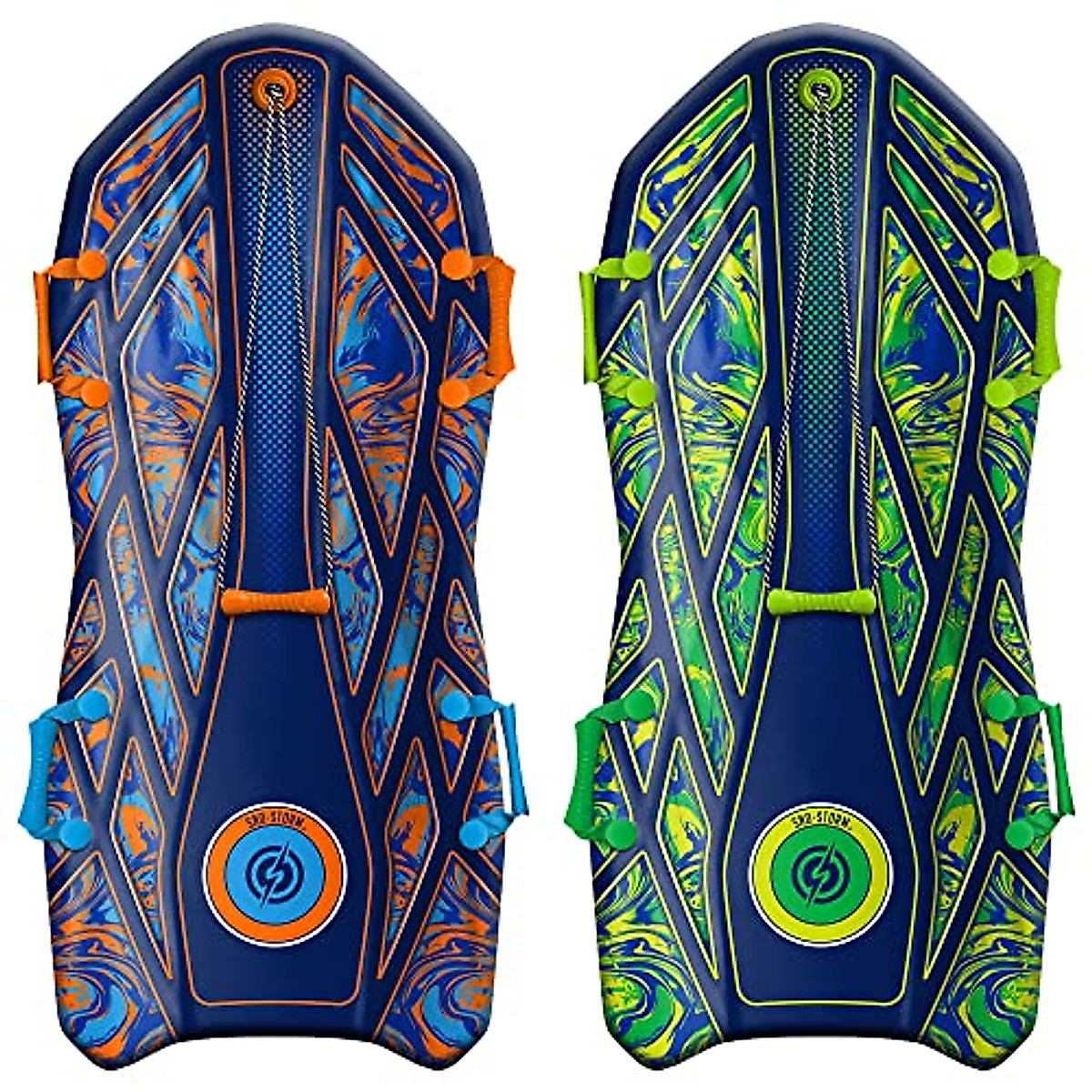 Sno-Storm Premium Foam Snow Sled 2-Pack | Superior Foam Recreational Snow sled | Tow Rope and Handles | Sized for Youth and Adults | Contoured Deck Design | 50in-127cm Design Length |, Camo