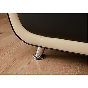 Kingway Furniture Lilian Faux Leather Livingroom Sofa in BlackBeige