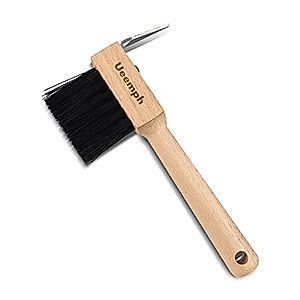 Ueemph Hoof Picks for Horses,Wooden Handle Hoof Pick with Brush，Sturdy and Durable，Excellent Texture， (1 Pieces)