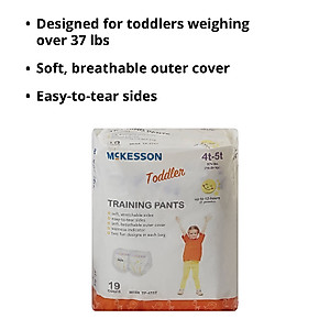 McKesson Toddler Training Pants, Size 4T to 5T (Over 37 lbs), 19 Count, 1 Pack