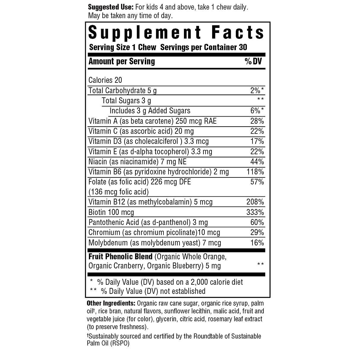 MegaFood Kids One Daily Multivitamin Soft Chews - Kids Vitamins with Vitamin B, Vitamin C, Vitamin D & Vitamin E - Age 4+, Vegetarian, Made Without 9 Food Allergens - Grape Flavor - 30 Chews