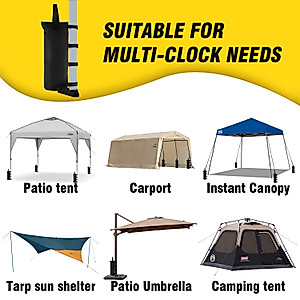 6-Pack Black Canopy Sandbags Weight Bags, Outdoor Pop Up Canopy Tent Gazebo Weight Sand Bag Anchor Kit, Sand Bags Without Sand