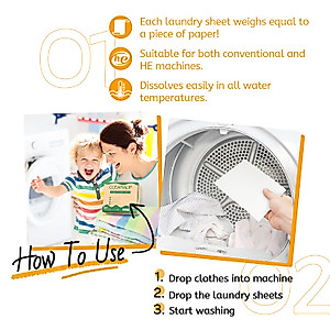 Laundry Detergent Sheets Up to 160 Loads, Amber Dusk - Great For Travel,Apartments, Dorms,CLEARALIF Laundry Detergent Strips Eco Friendly & Hypoallergenic - 80 Sheets