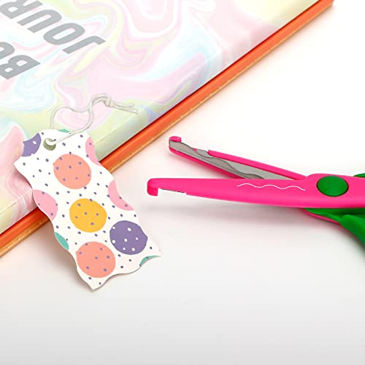 ANNOVA 8 PCS DIY Art & Craft Scissors with a Carrying Bag/Pocket Decorative Edge for Kids Fun Scrapbooking Pattern Scissors