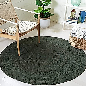 THE PIKKU INTERNATIONAL - Rug Round Natural Jute Hand Woven Braided Area Rug Green Color Carpet (132 x 132 Inch (11 Feet Round))