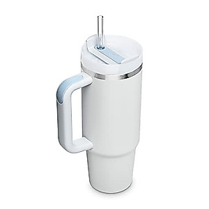 Halm Glass Straws – 6x 12 inch Long Replacement Straw for Stanley Cup 40 oz & 30 oz Plastic-Free Cleaning Brush - Reusable Drinking Straw Dishwasher Safe - Made in Germany