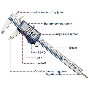Digital Calipers, 6" Electronic Caliper Measuring Tool, Digital Micrometer with Large LCD Screen, Extreme Accuracy for Home/Industrail/Jewlery Measurement