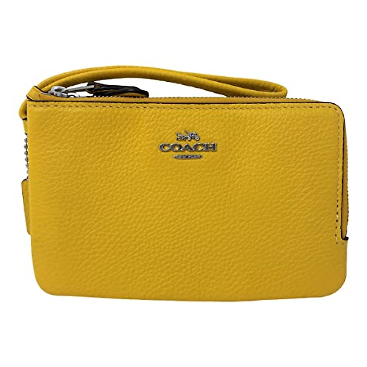 COACH Pebbled Leather Double Corner Zip Wristlet Canary Style No 6649