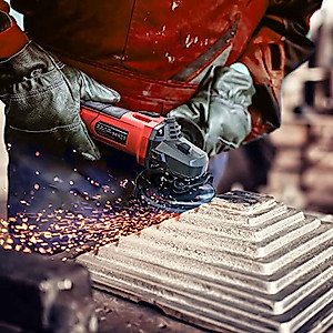 SHALL Angle Grinder Tool 7.5Amp 4-1/2 Inch Grinders Power Tools, Electric Metal Grinder 12000 RPM with 2 Safety Guards, 3 Cutting Wheels, 3 Flap Discs, Non-Slip Handle and Carbon Brush for Metal, Wood