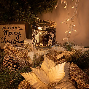 White Barn Bath and Body Works, 3-Wick Candle w/Essential Oils - 14.5 oz - 2020 Holidays Scents! (Mahogany Teakwood)