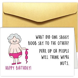 Chenive Hilarious Birthday Card for Her, Rude Birthday Card for Women, Happy 50th 60th 70th Birthday Card for Female Friend
