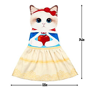 PAT JUUMG Cute Princess Cat Hand Towels for Bathroom Kitchen,Cat Home Decor Towel Hanging Face Towels Absorbent Soft,Funny Cat Gifts for Cat Lovers Gifts for Women,Christmas/Housewarming Gift