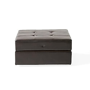 Christopher Knight Home Burlington Leather Storage Ottoman, Brown