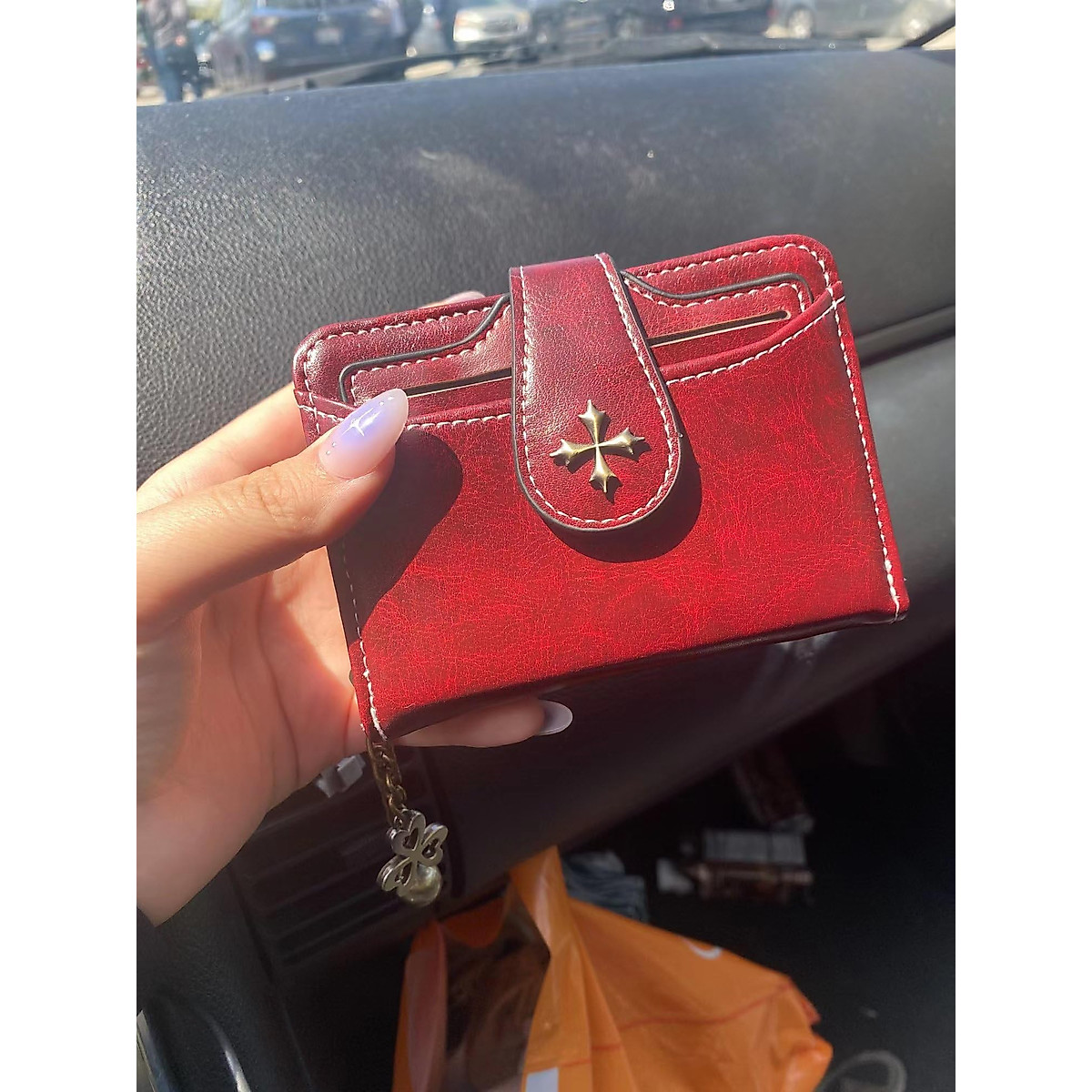 GGOOB Small Wallet for Women Zip Bifold Vintage Wallet Goth Purse Mini Leather Cash Wallets with Zipper Coin Pocket (Black,Small)