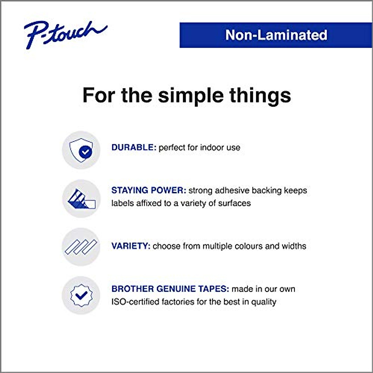 Brother MK221 Genuine P-Touch Tape 9mm (Black on White)