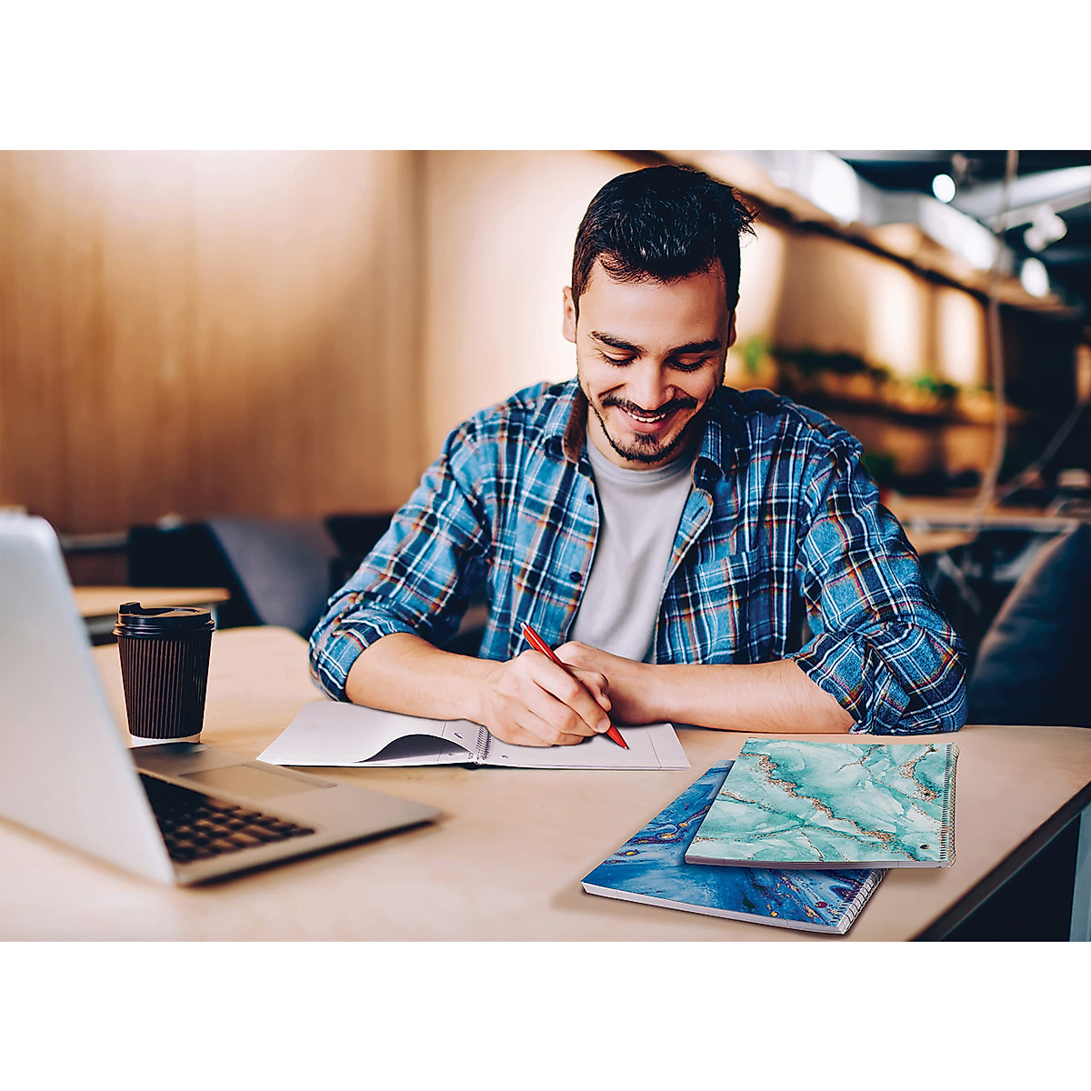 Better Office Products Marble Design Spiral Notebooks, 2 Pack, College Rule, 100 Sheet, 10.5 x 8 inches, Abstract Marble Fashion Design Covers, 2 Pack