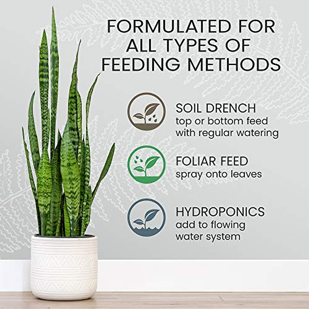 Purived Liquid Fertilizer for Indoor Plants | 20oz Concentrate | Makes 50 Gallons | All-Purpose Liquid Plant Food for Potted Houseplants | All-Natural | Groundwater Safe | Easy to Use | Made in USA