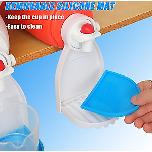 HINSOCHA Laundry Detergent Cup Holder & Drip Tray (2-Pack), No-Mess Drip Catcher with Fixed Screw and Removable Silicone Mat, Blue