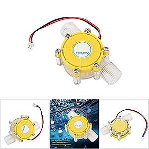 FTVOGUE Micro Generator, Water Turbine Generator Micro Hydro Water Flow Pump High Efficiency Hydroelectric Power Energy Generator, Patio, Lawn & Garden (F50 80V transparent yellow), Dynamo