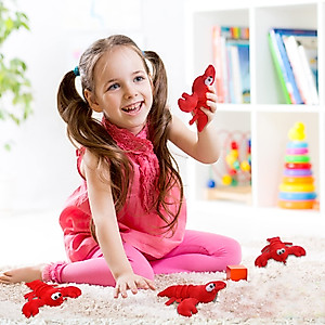 9 Pack Lobster Stuffed Animal Lobster Plush Cute Lobster Doll Toy Soft Small Stuffed Lobster Hanging Ornaments for Keys Purse Backpack School Bags, DIY Birthday Party Favors, 6.7 x 5.5 Inch