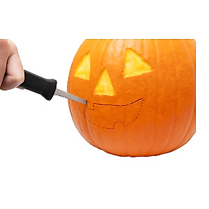 KOLORAE Premium 9PC Pumpkin Carving Kit – 4 Heavy Duty Stainless Steel Carving Tools with 5 Stencils – Easy Grip Handles for Sculpting